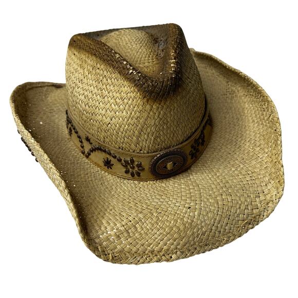 Bullhide | Accessories | Vintage Bullhide Size Medium Straw Rodeo Tan ...